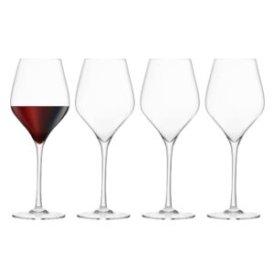 final touch red wine glasses - set of 4 lead-free crystal - durashield titanium reinforced – handcrafted (lfg1114)