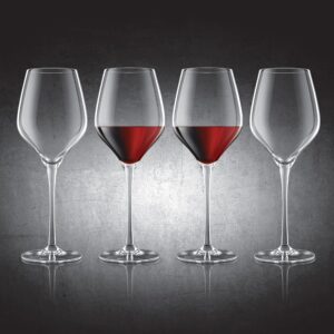 Final Touch Red Wine Glasses - Set of 4 Lead-Free Crystal - DuraShield Titanium Reinforced – Handcrafted (LFG1114)