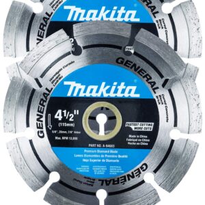 makita 2 pack - 4.5” segmented rim diamond blades for 4.5”+ grinders & circular saws - long-lasting cutting for concrete, masonry & brick - 5/8”, 20mm & 7/8” arbors