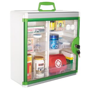 glosen medicine cabinet locking medicine cabinet wall mounted 15.62 x 6.5 x 15.43 inch portable storage container big capacity green