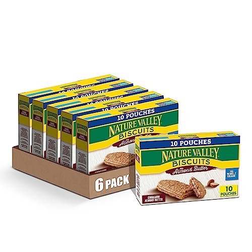 Nature Valley Biscuit Sandwiches, Cinnamon Almond Butter, 10 ct, 13.5 OZ (Pack of 6)