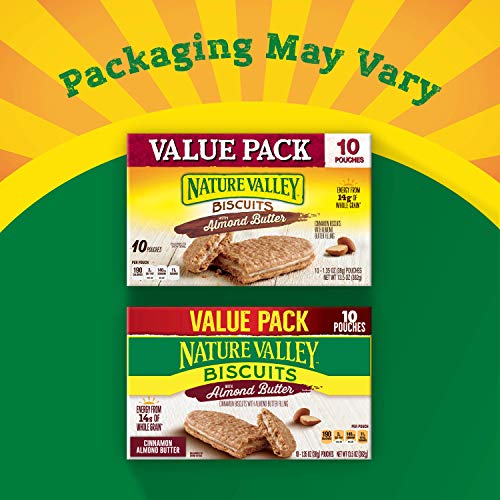 Nature Valley Biscuit Sandwiches, Cinnamon Almond Butter, 10 ct, 13.5 OZ (Pack of 6)