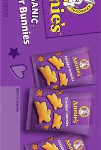 Annie's Organic Cheddar Bunnies Baked Snack Crackers, 12 oz., 12 Pouches (Pack of 4)