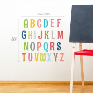 DECOWALL DS-1701A Uppercase Alphabet ABC Letter Kids Wall Stickers Wall Decals Peel and Stick Removable Wall Stickers for Kids Nursery Bedroom Living Room décor