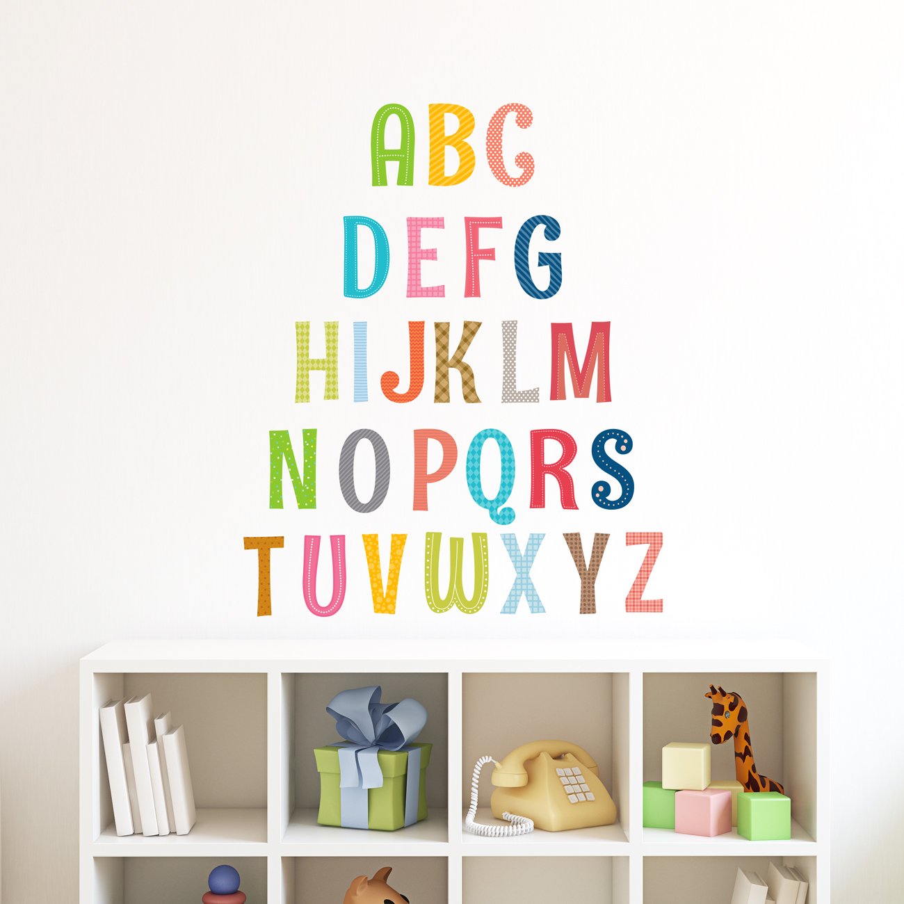 DECOWALL DS-1701A Uppercase Alphabet ABC Letter Kids Wall Stickers Wall Decals Peel and Stick Removable Wall Stickers for Kids Nursery Bedroom Living Room décor