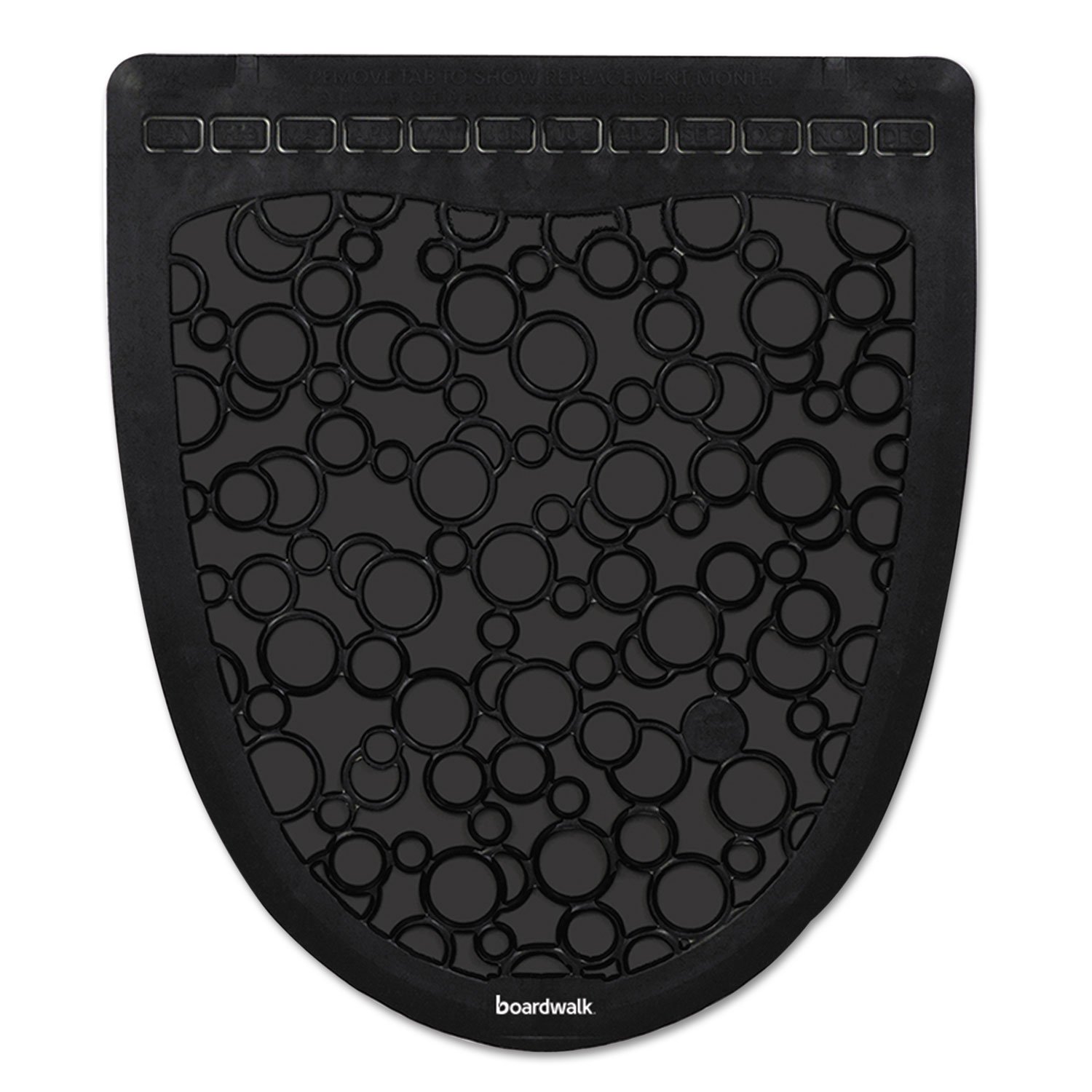 Boardwalk BWKUMBB 17.5 in. x 20 in. 2.0 Rubber Urinal Mat - Black (6/Carton)