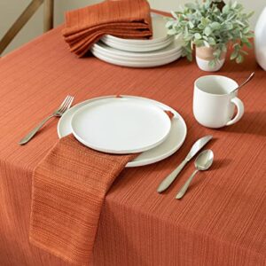 Benson Mills Textured Fabric Table Cloth, Fall, Harvest, and Thanksgiving Tablecloth (60" x 84" Rectangular, Bison/Rust/Burnt Orange)