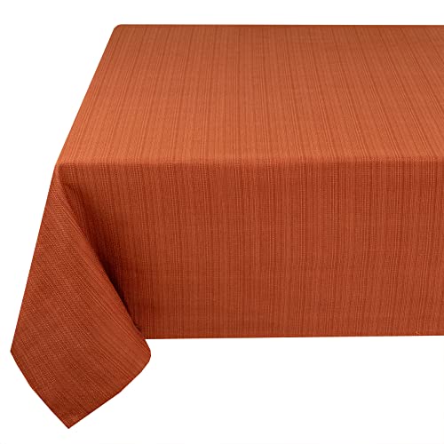 Benson Mills Textured Fabric Table Cloth, Fall, Harvest, and Thanksgiving Tablecloth (60" x 84" Rectangular, Bison/Rust/Burnt Orange)