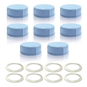 maymom solid lids with sealing ring for standard sized bottles, bottles lids, compatible with medela bottles, ameda, and small sized nuk, playtex, gerber bottles, lifefactory bottle; 8pc (blue)