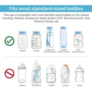 Maymom Solid Lids with Sealing Ring for Standard Sized Bottles, Bottles Lids, Compatible with Medela Bottles, Ameda, and Small Sized Nuk, Playtex, Gerber Bottles, Lifefactory Bottle; 8pc (Blue)