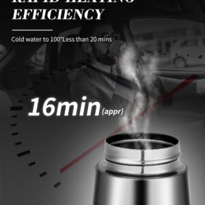 Spardar 12V Car Kettle Boiler Electric Travel Portable Kettle Fast Water Boiler & Heater with LED Indicator Light for Water, Tea, Coffee and Milk