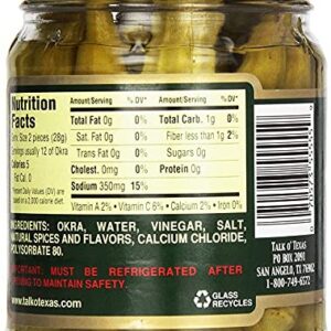 Talk O Texas Okra Pickles, Hot, 16 oz (Pack of 2)