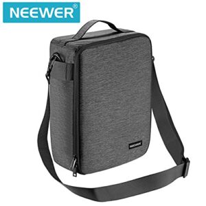 Neewer NW140S Waterproof Camera and Lens Storage Carrying Case 8.7x5.9x12.6 inches Soft Padded Bag for Canon Nikon Sony DSLR, 4 Lens or Flash, Trigger, Battery Accessories(Grey)