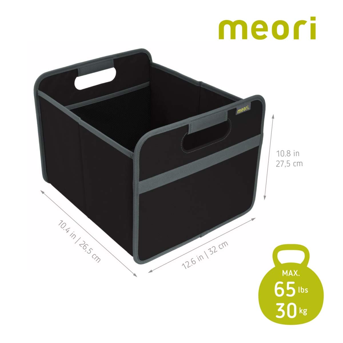 meori Rectangular Storage Baskets Collapsible Bins for Shelves, Sturdy Fabric Cube Storage Boxes with 2 Handles for Closet Nursery Cabinet Living Room