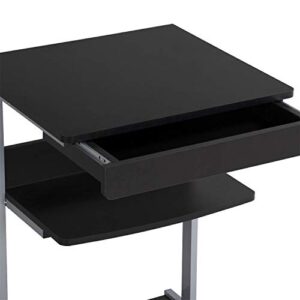 Yaheetech Mobile Lectern Podium Rolling Standing up Desk for Reading - LapTop Stand w/Tilted Top Board & Edge Stopper