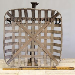 Silvercloud Trading Co. Tobacco Basket, Farmhouse Decor, Med 21" Square