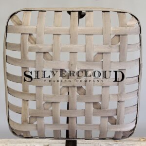 Silvercloud Trading Co. Tobacco Basket, Farmhouse Decor, Med 21" Square