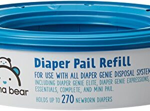 Amazon Brand - Mama Bear Diaper Pail Refills for Genie Pails, Unscented, 270 Count (Pack of 1)