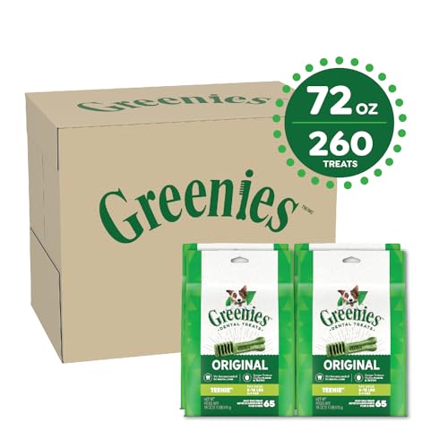 Greenies Original Teenie Natural Dental Care Dog Treats, 72 oz. Pack (260 Treats)