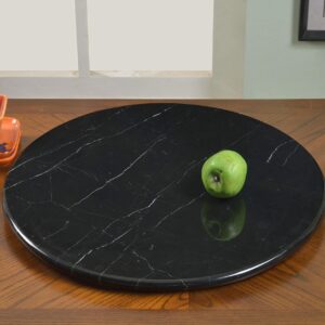 MILAN Bryanna Lazy Susan, 24", Black Marble