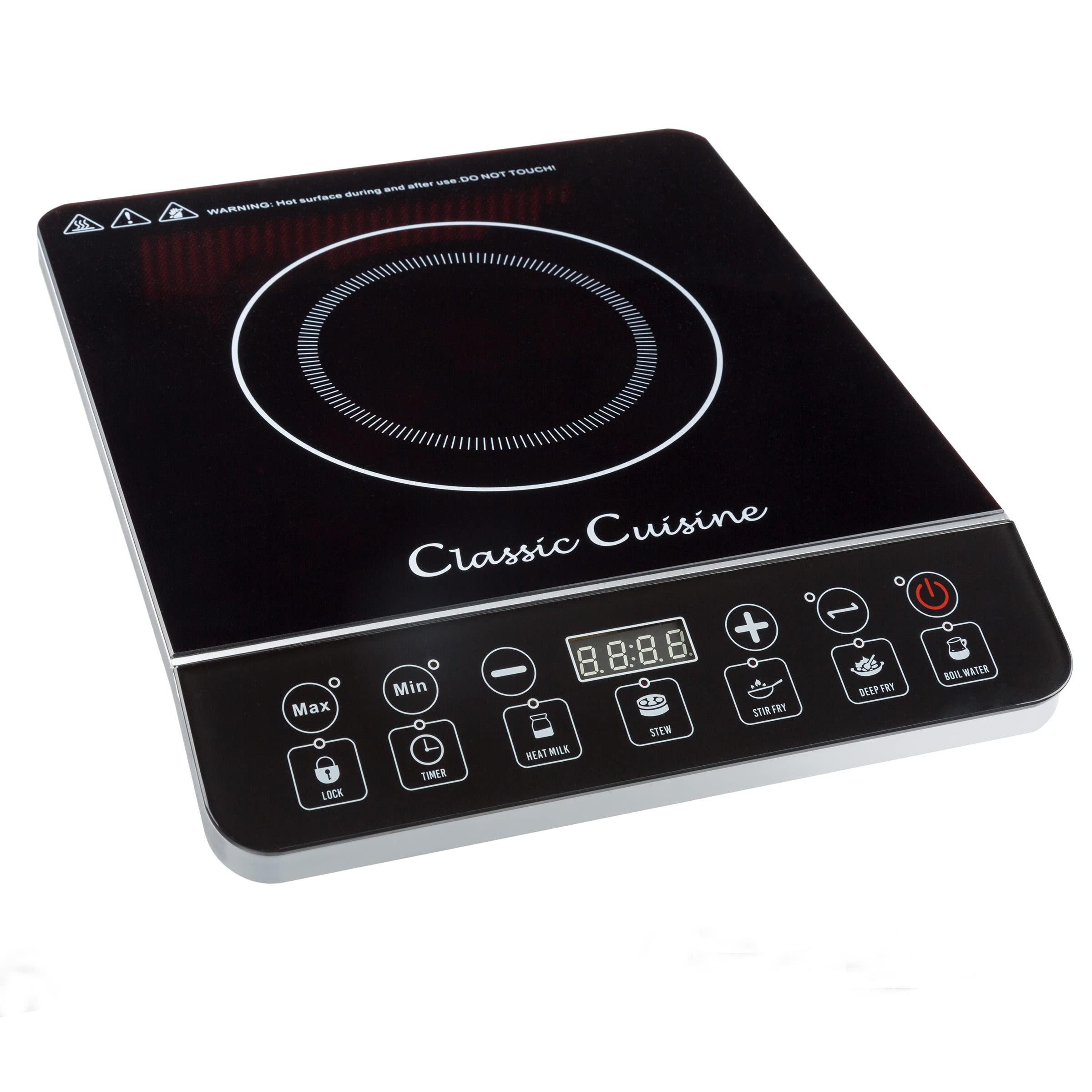 Multi-Function 1800W Portable Induction Cooker Cooktop Burner - Black by Classic Cuisine Black 14 inches L x 11.4 inches W x 2.5 inches H