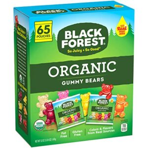 Black Forest Organic Gummy Bears Candy, 0.8 Ounce Pouches (65 Count)