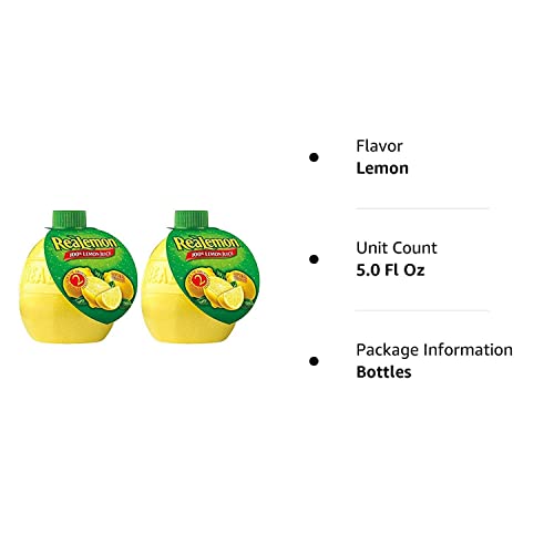 Realemon 100% Lemon Juice (Pack of 2) 2.5 oz. Each