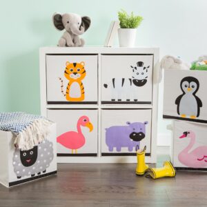 E-Living Store Collapsible Storage Bin Cube for Bedroom, Nursery, Playroom and More 13x13x13 - Sheep