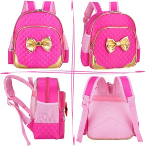 Mysticbags Toddler Preschool Bag Kindergarten Kids Backpack for Little Girls 11 inches (Rose red)