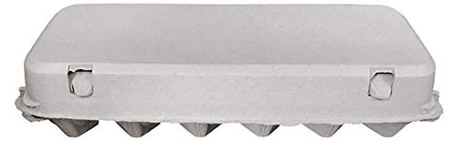 Blank 12-Egg Flat Top Paper Pulp Carton - Bulk Egg Cartons (50)