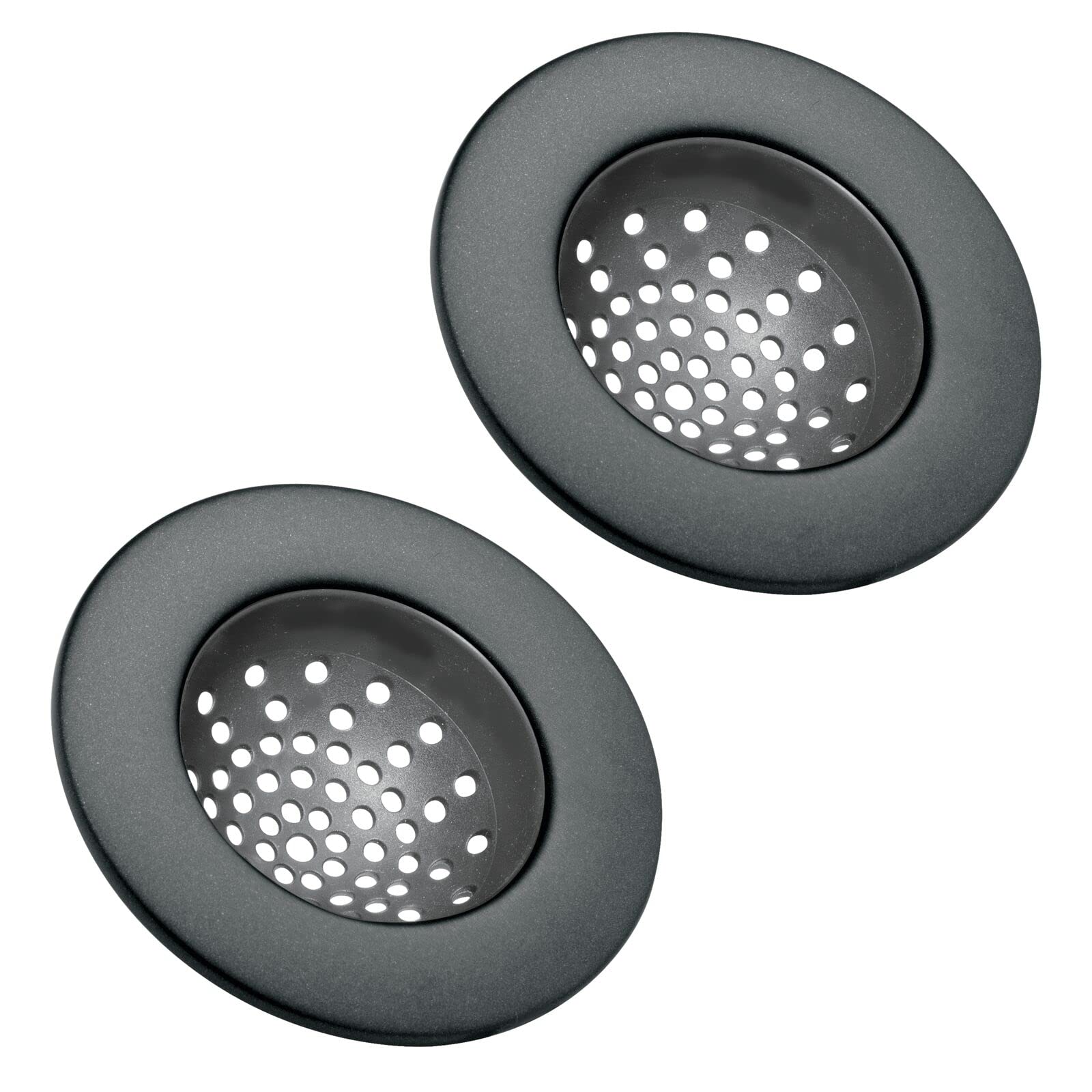 mDesign Modern Kitchen Sink Strainer, Drain Cover for Standard Kitchen Sinks, Double Farmhouse Sinks, Utility Sinks - Flexible Base Traps Debris, Wide Metal Rim, 4" Round - 2 Pack - Bronze