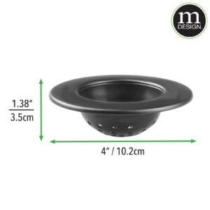 mDesign Modern Kitchen Sink Strainer, Drain Cover for Standard Kitchen Sinks, Double Farmhouse Sinks, Utility Sinks - Flexible Base Traps Debris, Wide Metal Rim, 4" Round - 2 Pack - Bronze