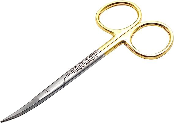 Scissors 4.5 inch CURVED Set of 3 for office art and craft applique BY Wise Linkers