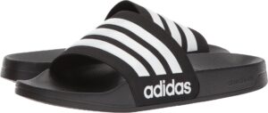 adidas men's adilette shower slides black/white/white 11