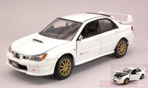 scale model compatible with subaru impreza wrx sti 2003 white 1:24 motormax mtm73330w