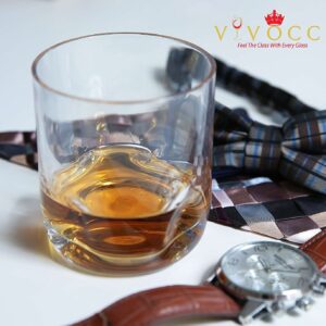 Vivocci Unbreakable Tritan Plastic Rocks 12.5 oz Whiskey & Double Old Fashioned Glasses | Thumb Indent Base | Ideal for Bourbon & Scotch | Perfect For Homes & Bars | Dishwasher Safe | Buy 6 Pay 5