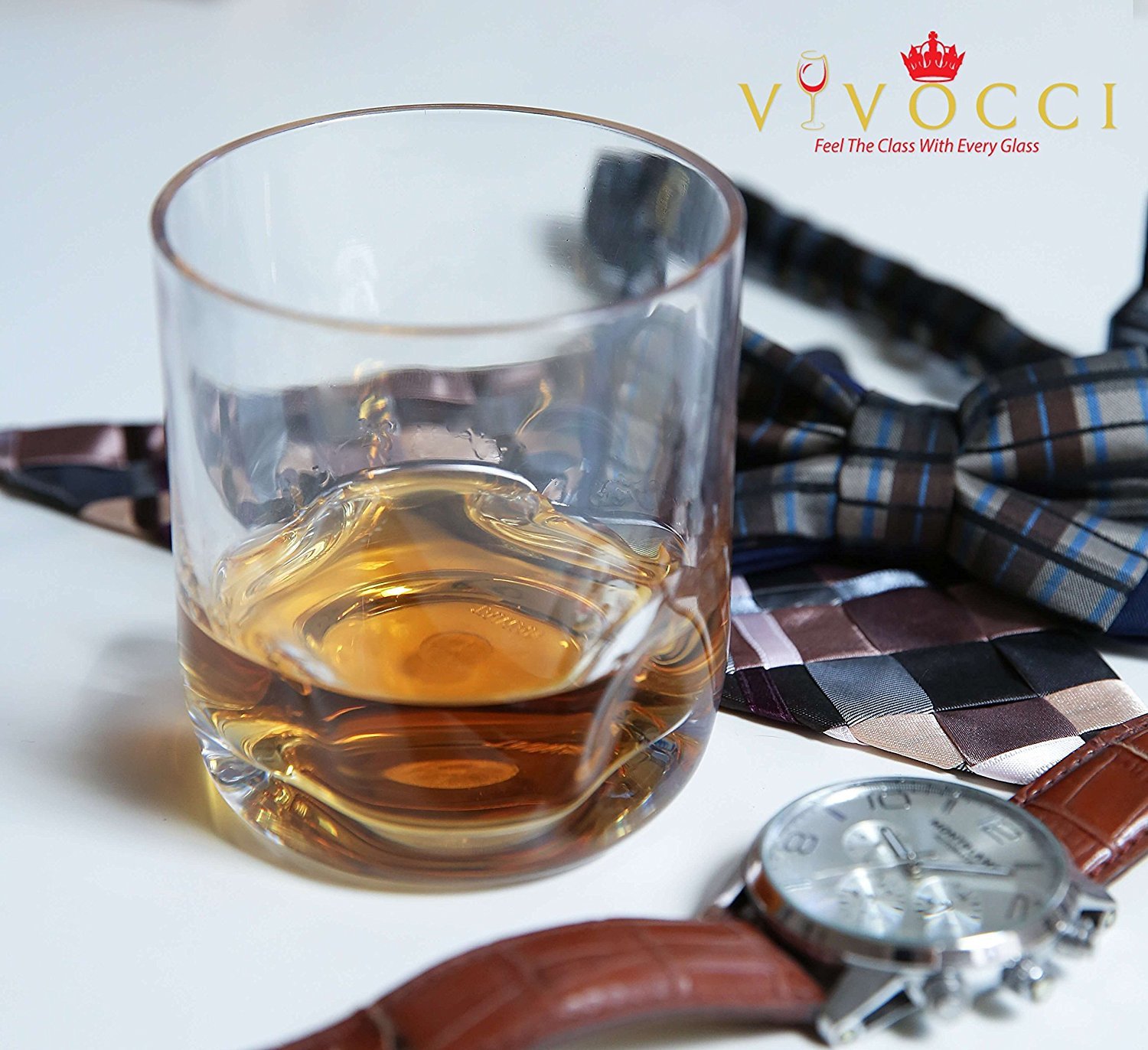 Vivocci Unbreakable Tritan Plastic Rocks 12.5 oz Whiskey & Double Old Fashioned Glasses | Thumb Indent Base | Ideal for Bourbon & Scotch | Perfect For Homes & Bars | Dishwasher Safe | Buy 6 Pay 5