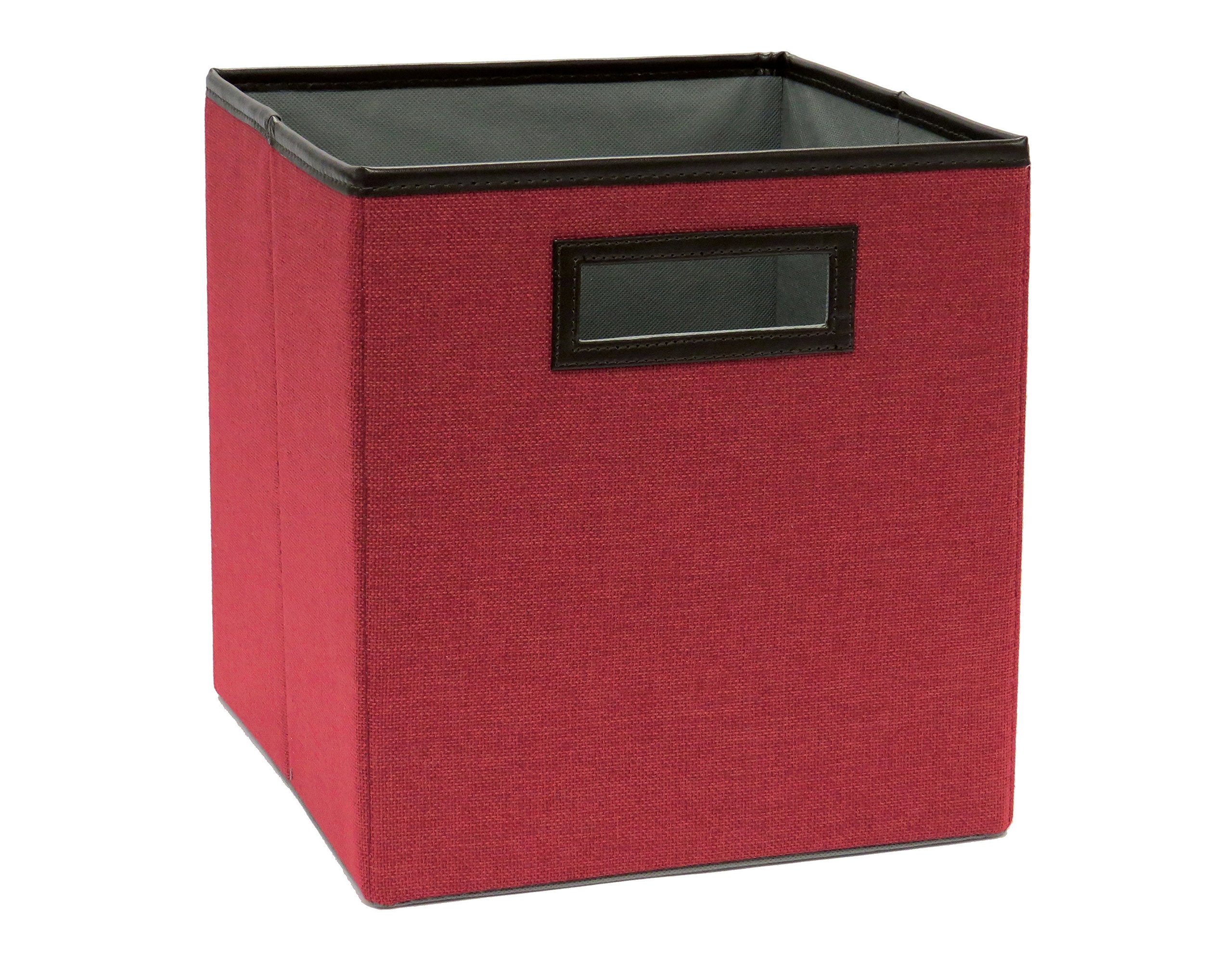 ClosetMaid 1132 Cubeicals Premium Fabric Bin with Decorative Trim, Rose Red Linen