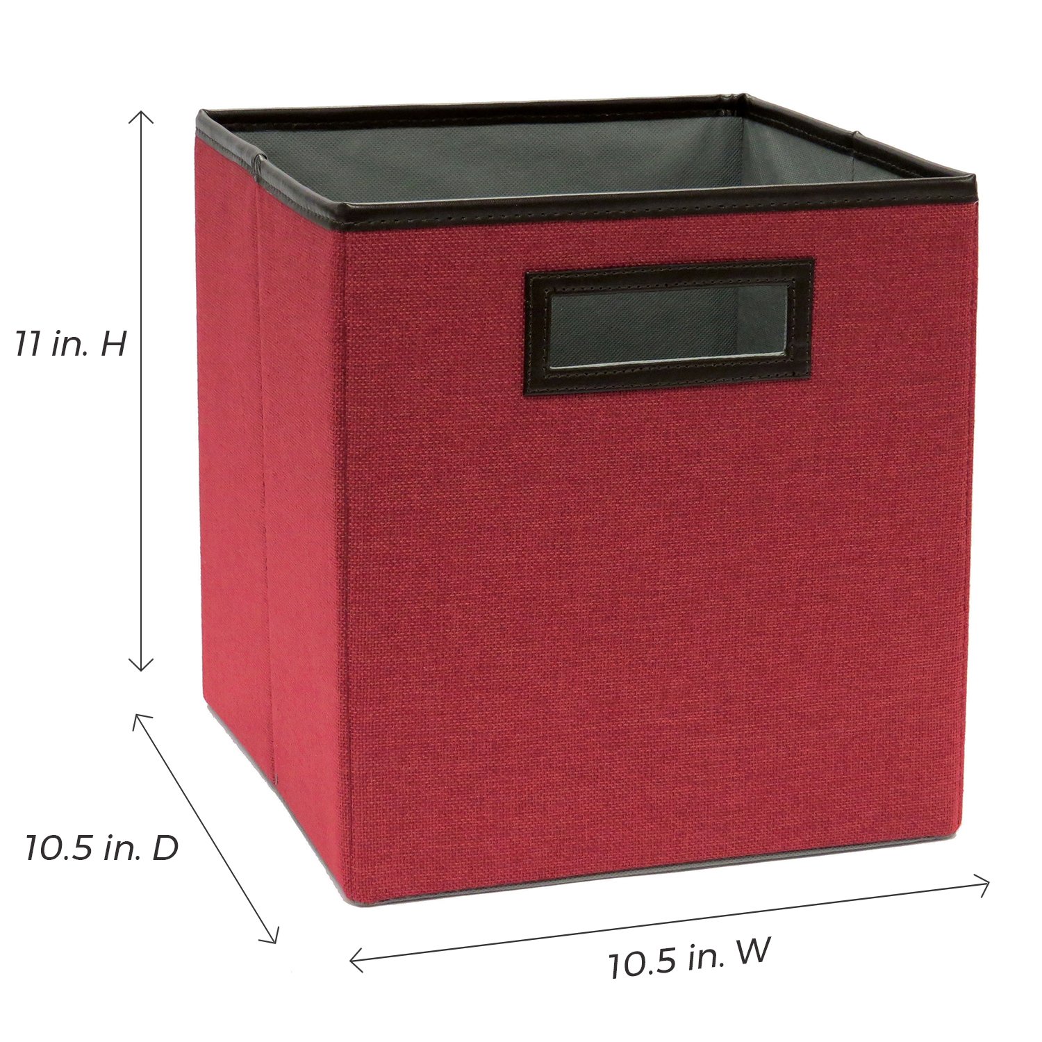 ClosetMaid 1132 Cubeicals Premium Fabric Bin with Decorative Trim, Rose Red Linen