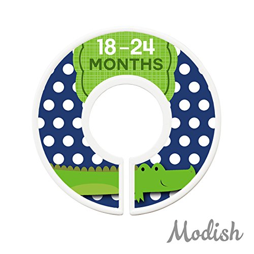 Modish Labels Baby Clothes Size Dividers, Baby Closet Organizers, Size Dividers, Baby Closet Organizers, Closet Dividers, Clothes Organizer, Boy, Woodland, Alligator, Navy, Green (Baby)