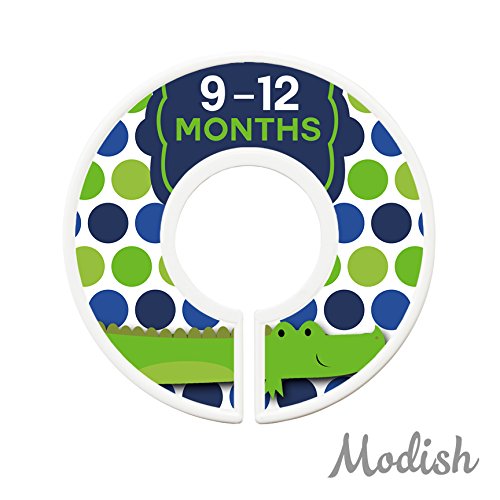 Modish Labels Baby Clothes Size Dividers, Baby Closet Organizers, Size Dividers, Baby Closet Organizers, Closet Dividers, Clothes Organizer, Boy, Woodland, Alligator, Navy, Green (Baby)