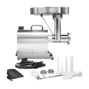 weston pro series electric meat grinder, commercial grade, 1120 watts, 1.5 hp, 14lbs. per minute, stainless steel (10-2201-w)