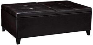 christopher knight home lanister pu storage ottoman, medium, brown