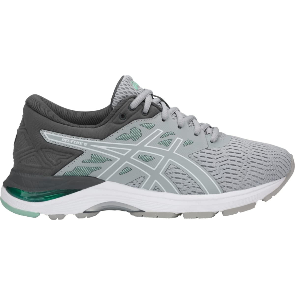 ASICS Women's Gel-Flux 5 Running Shoes, 6M, MID Grey/White/Opal Green