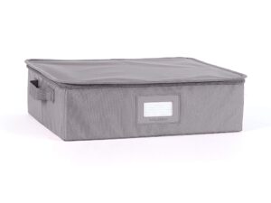 covermates keepsakes - zip-top storage box - heavy duty polyester- reinforced handles - stackable design - indoor storage-graphite