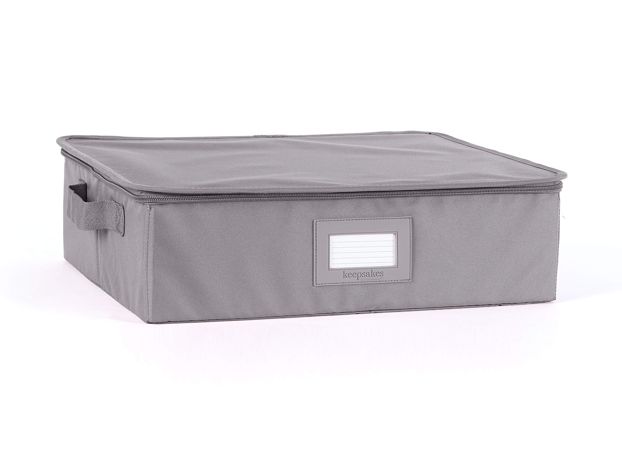 Covermates Keepsakes - Zip-Top Storage Box - Heavy Duty Polyester- Reinforced Handles - Stackable Design - Indoor Storage-Graphite