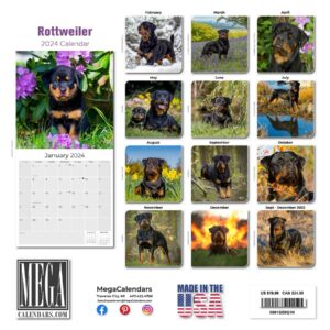 2023 2024 Rottweiler Calendar - Dog Breed Monthly Wall Calendar - 12 x 24 Open - Thick No-Bleed Paper - Giftable - Academic Teacher's Planner Calendar Organizing & Planning - Made in USA