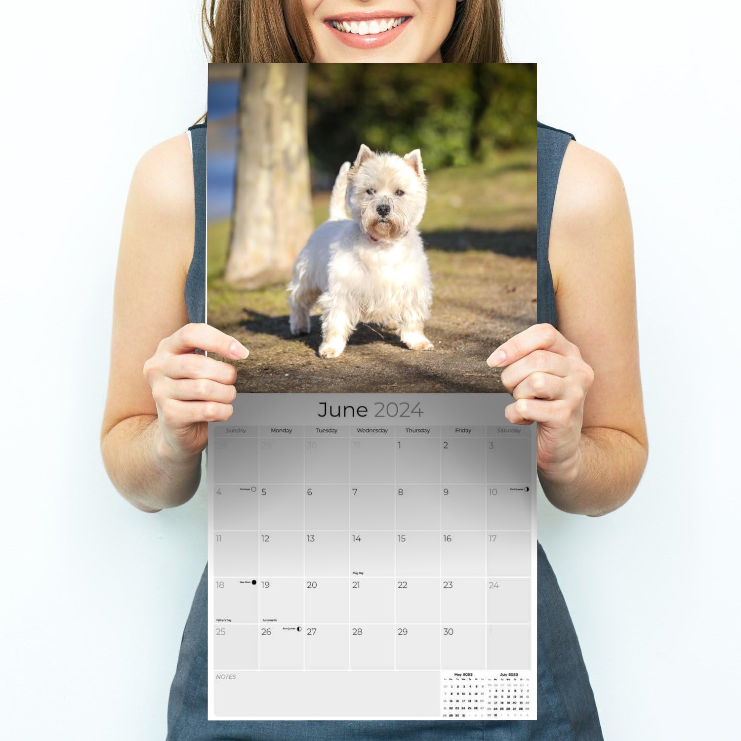 2023 2024 West Highland Terrier Calendar - Dog Breed Monthly Wall Calendar - 12 x 24 Open - Thick No-Bleed Paper - Giftable - Academic Teacher's Planner Calendar Organizing & Planning - Made in USA