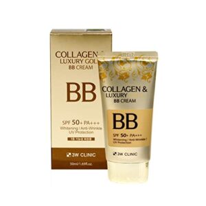 3w clinic collagen & luxury gold bb cream 1.69oz spf50+/pa+++ wrinkle care