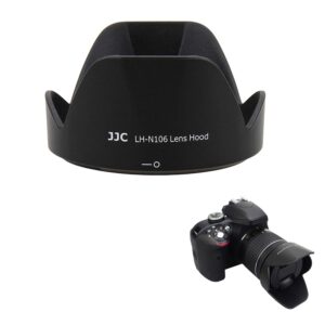 jjc hb-n106 reversible dedicated lens hood shade for nikon af-p dx 18-55mm f/3.5-5.6g vr, af-p dx 18-55mm f/3.5-5.6g lens on nikon d3500 d3400 d5600 d7500 camera (not for older nikon 18-55mm lens)